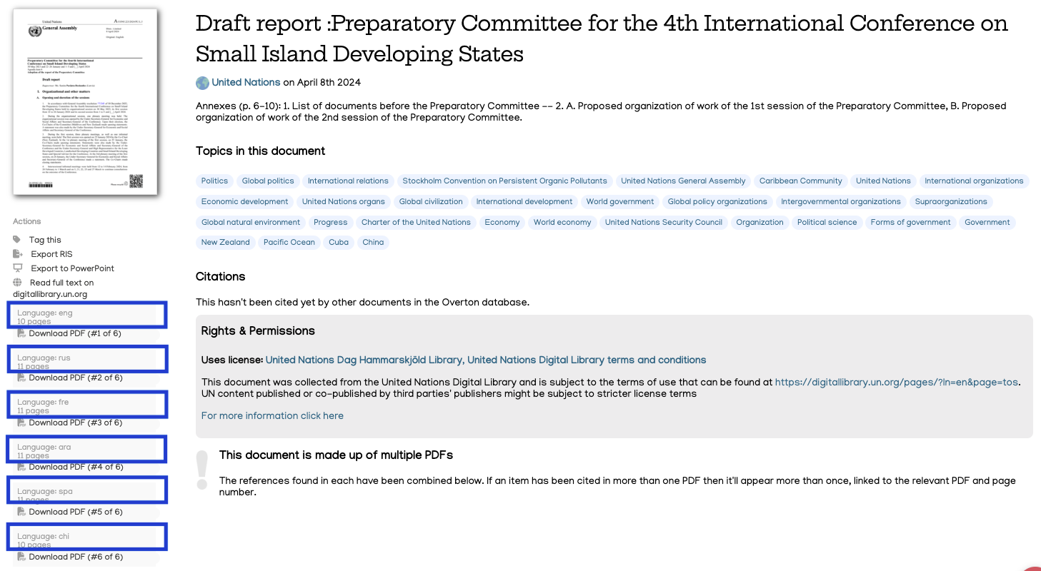 Policy documents filter: Language - Overton Knowledge Base